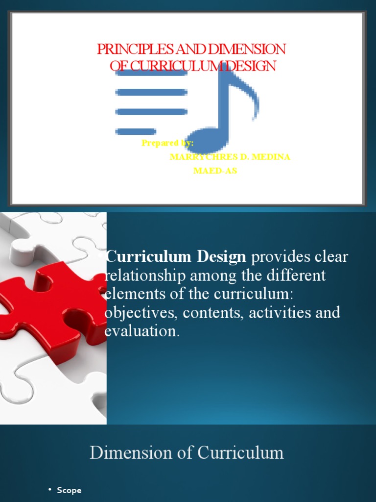 Principles and Dimension of Curriculum Design | PDF | Curriculum | Learning