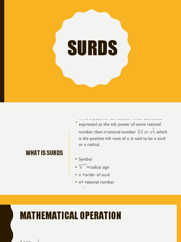 Surds | PDF | Numbers | Arithmetic