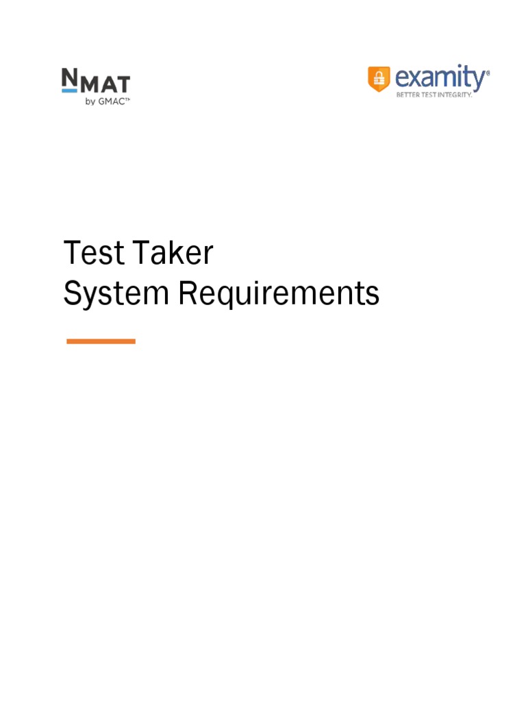 Test Taker System Requirements | PDF