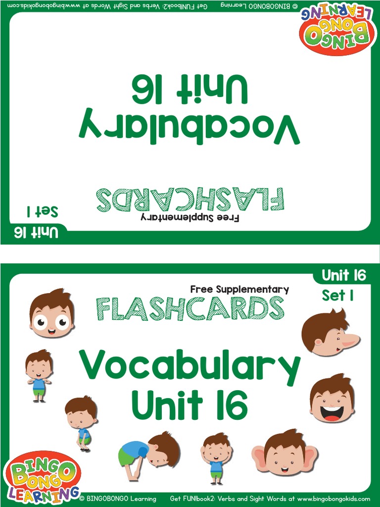 Vocab Unit 16 Set 1 BINGOBONGO Learning FUNbook 2 | PDF | Linguistics ...