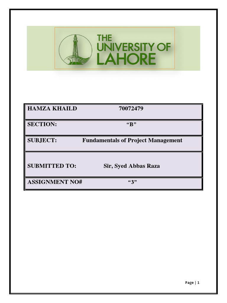 Fopm Assignment 3 Hamza Khalid 70072479 | PDF | Business