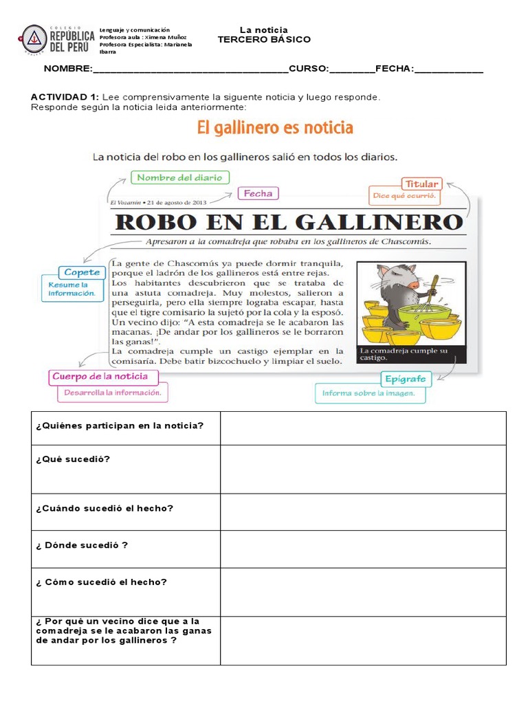 Comprension de Una Noticia - 222 | PDF | Ciencias sociales