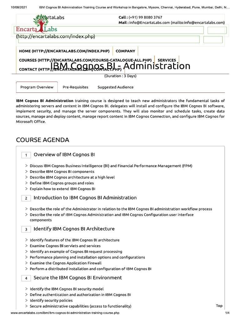 IBM Cognos BI - Administration | PDF