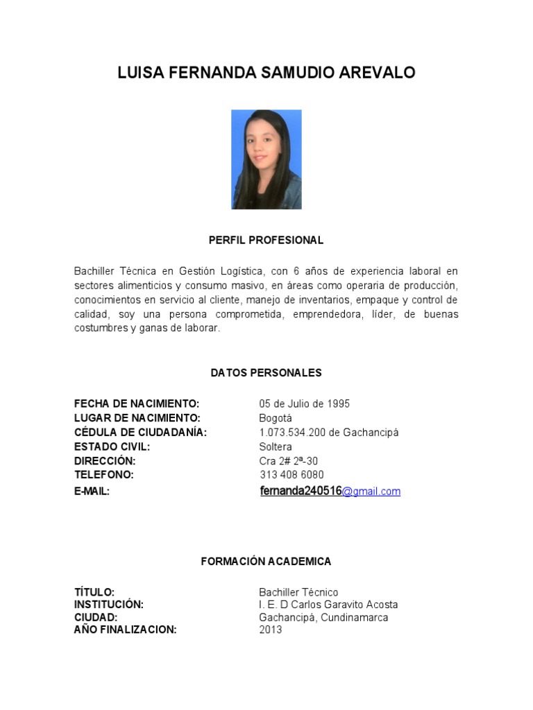 Perfil Profesional de Luisa Samudio | PDF