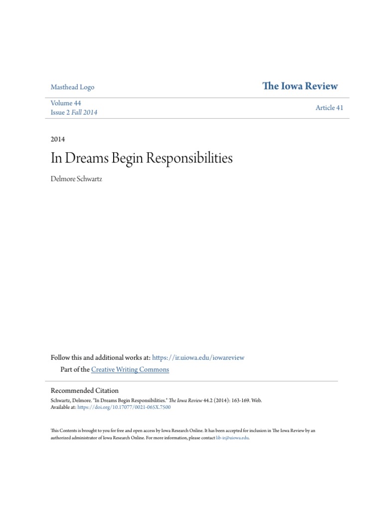 In Dreams Begin Responsibilities | PDF