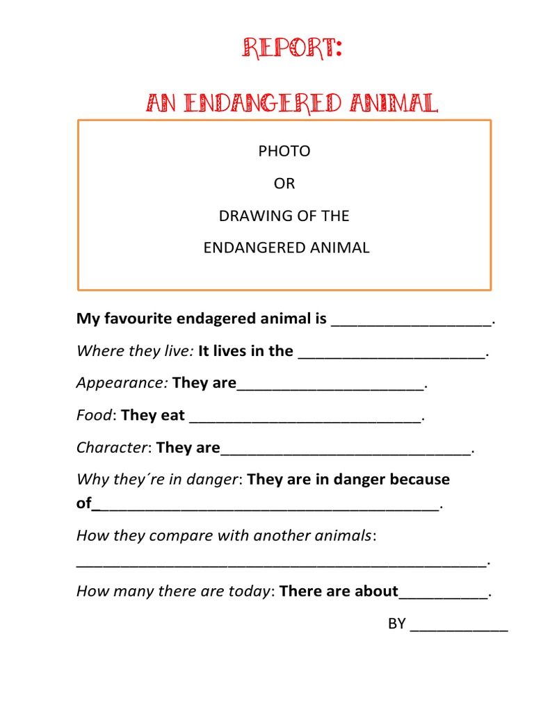 Photo OR Drawing of The Endangered Animal | PDF