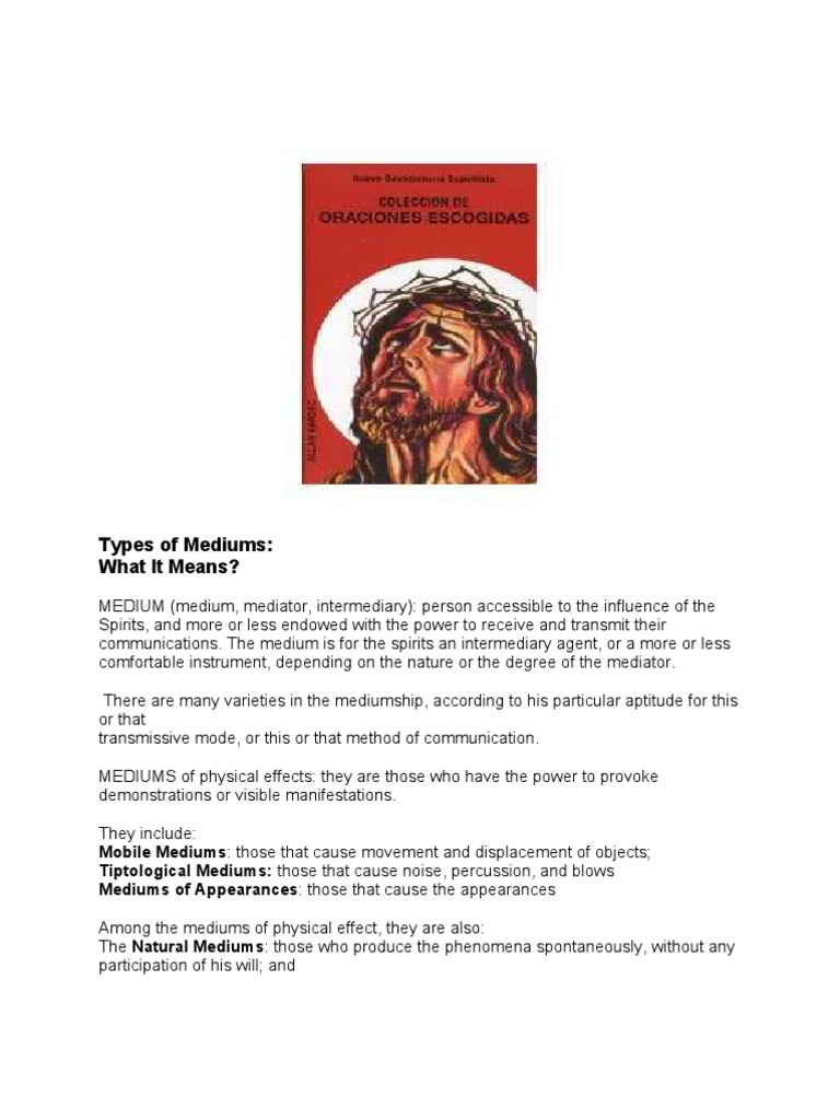 Types of Mediums and Spiritual Misas | PDF | Mediumship | Spiritualism
