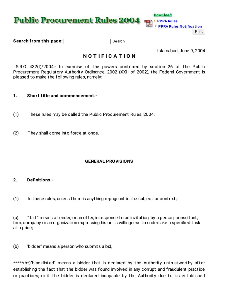 Ppra Rules | Download Free PDF | Procurement | Business