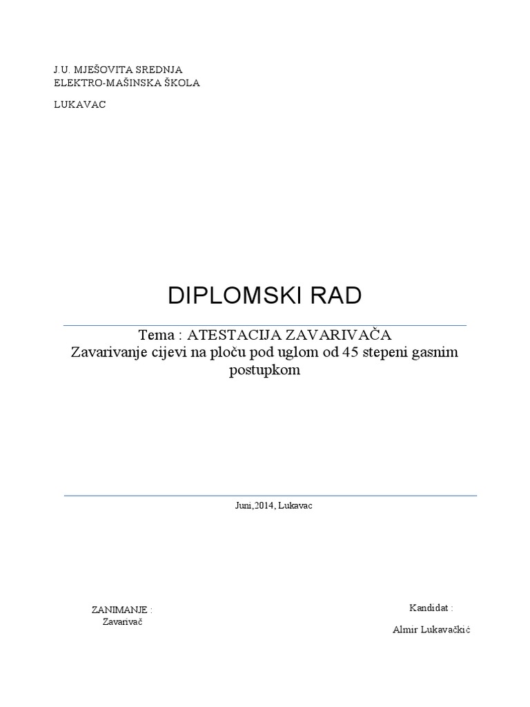 Diplomski Rad Almir Lukavačkić | PDF