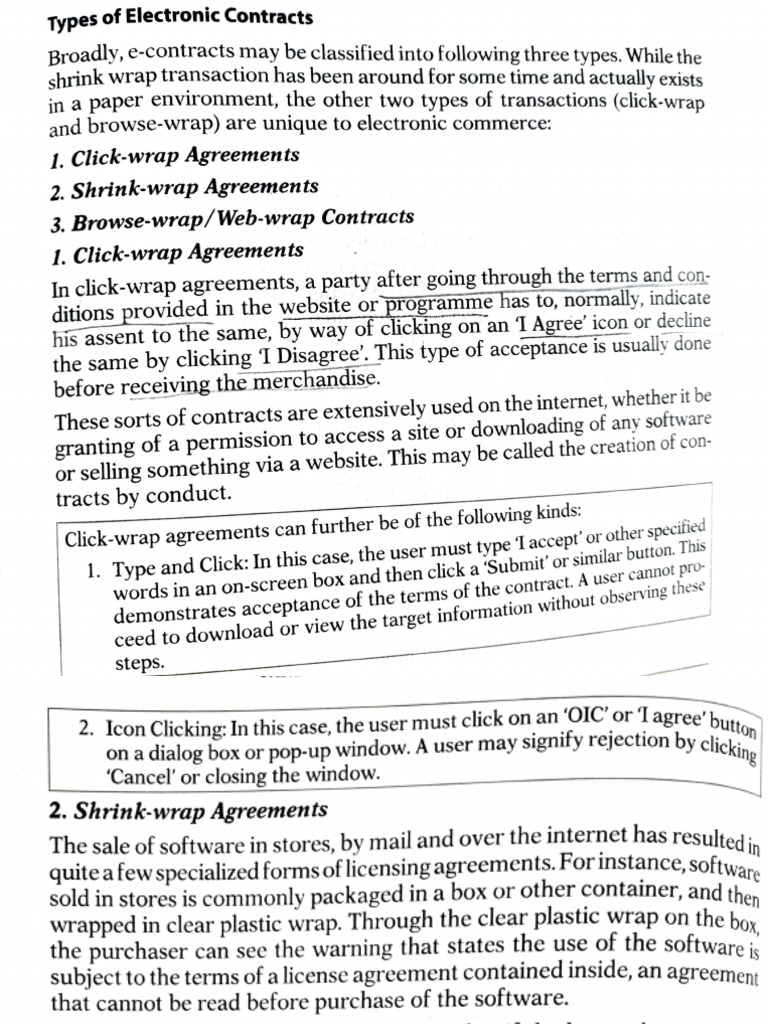 Types of e Contract | PDF | Common Law | Contract Law