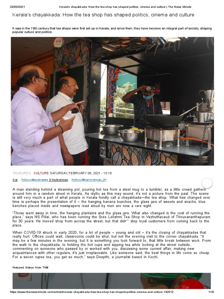 Kerala's Chayakkada - How The Tea Shop Has Shaped Politics, Cinema and ...