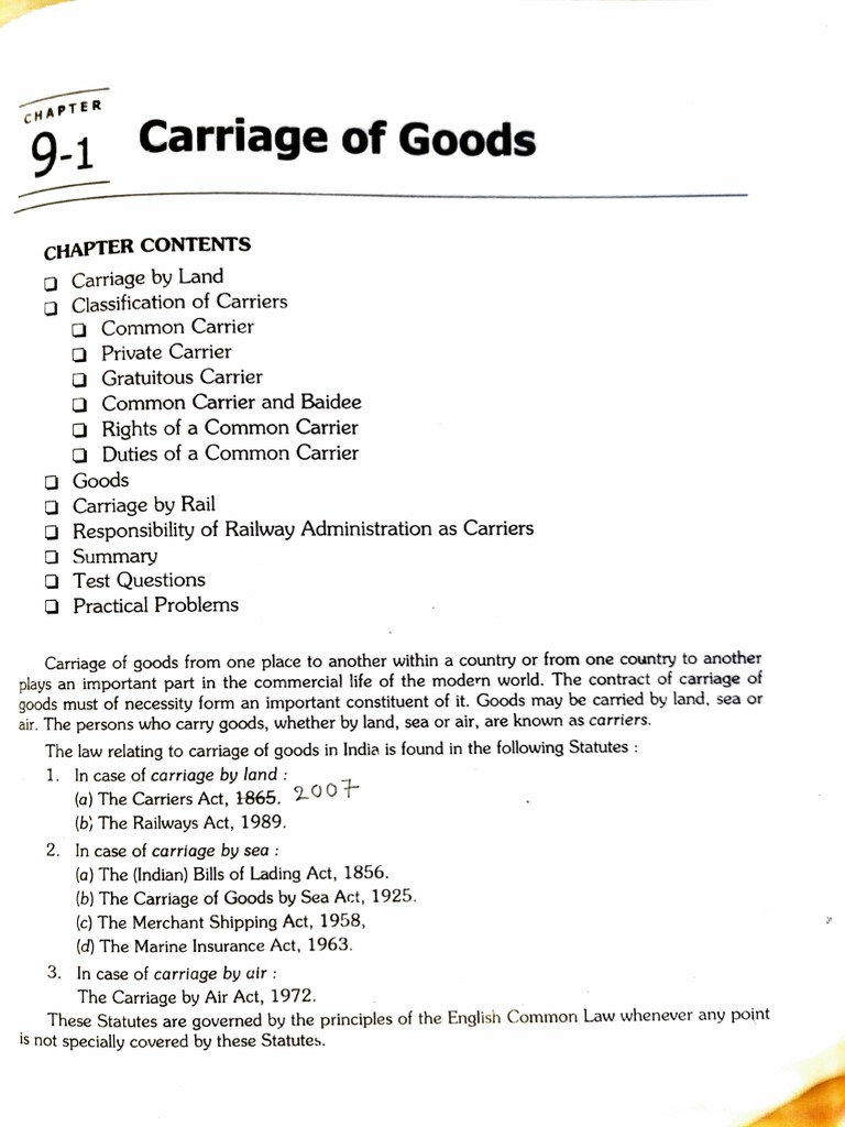 Carriage by Road and Air | PDF | Legal Liability | Common Carrier