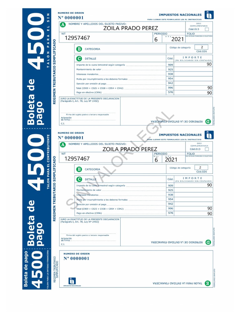 Formulario 4500 | PDF
