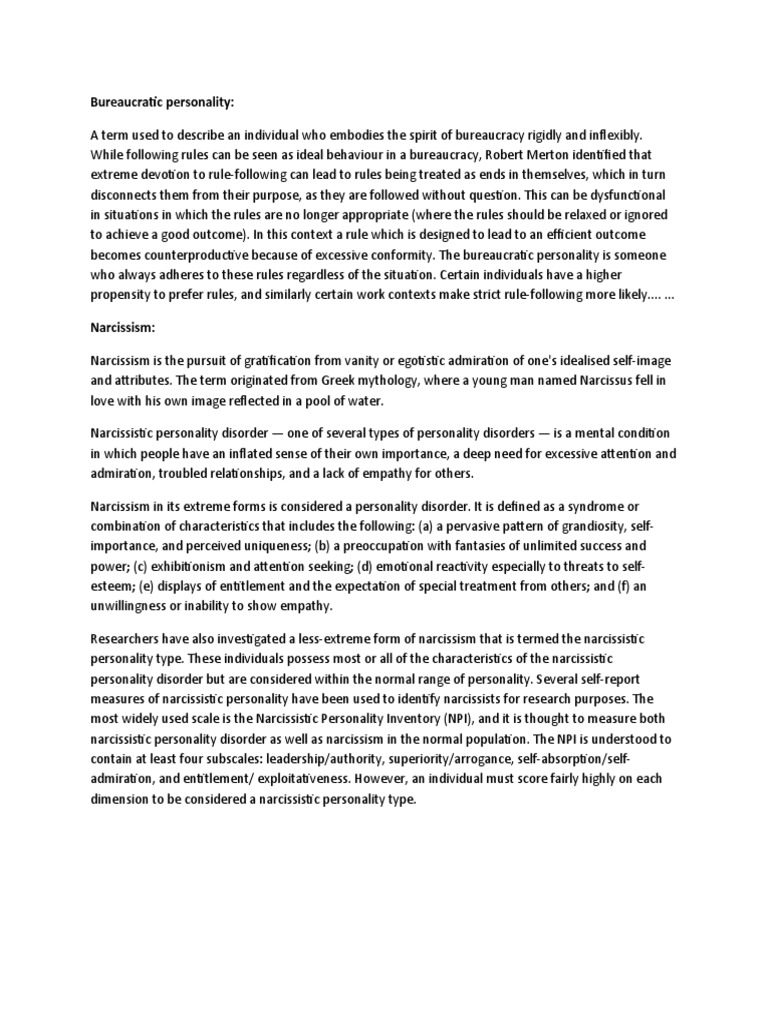 Types of personality-WPS Office | PDF | Narcissism | Behavioural Sciences