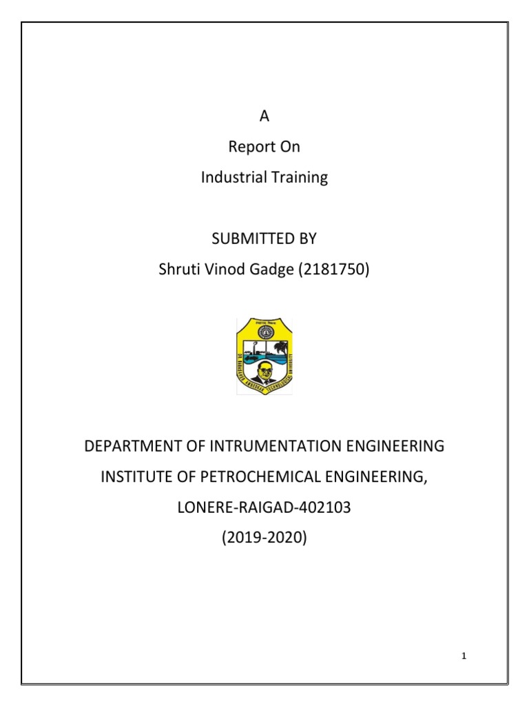 Industrial Training Sample Report of Last Year | PDF | Energy Technology | Mechanical Engineering
