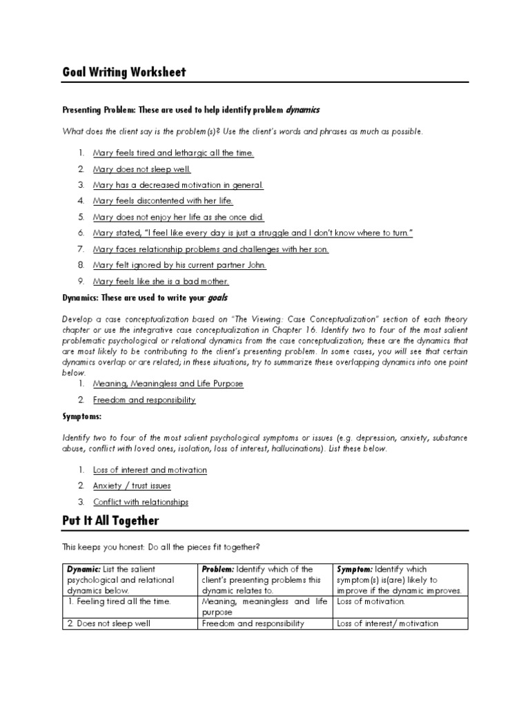 Goal Writing Worksheet | PDF | Motivation | Motivational