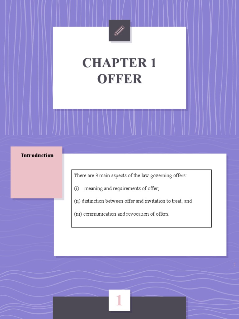Chapter 1 OFFER | PDF | Offer And Acceptance | Auction
