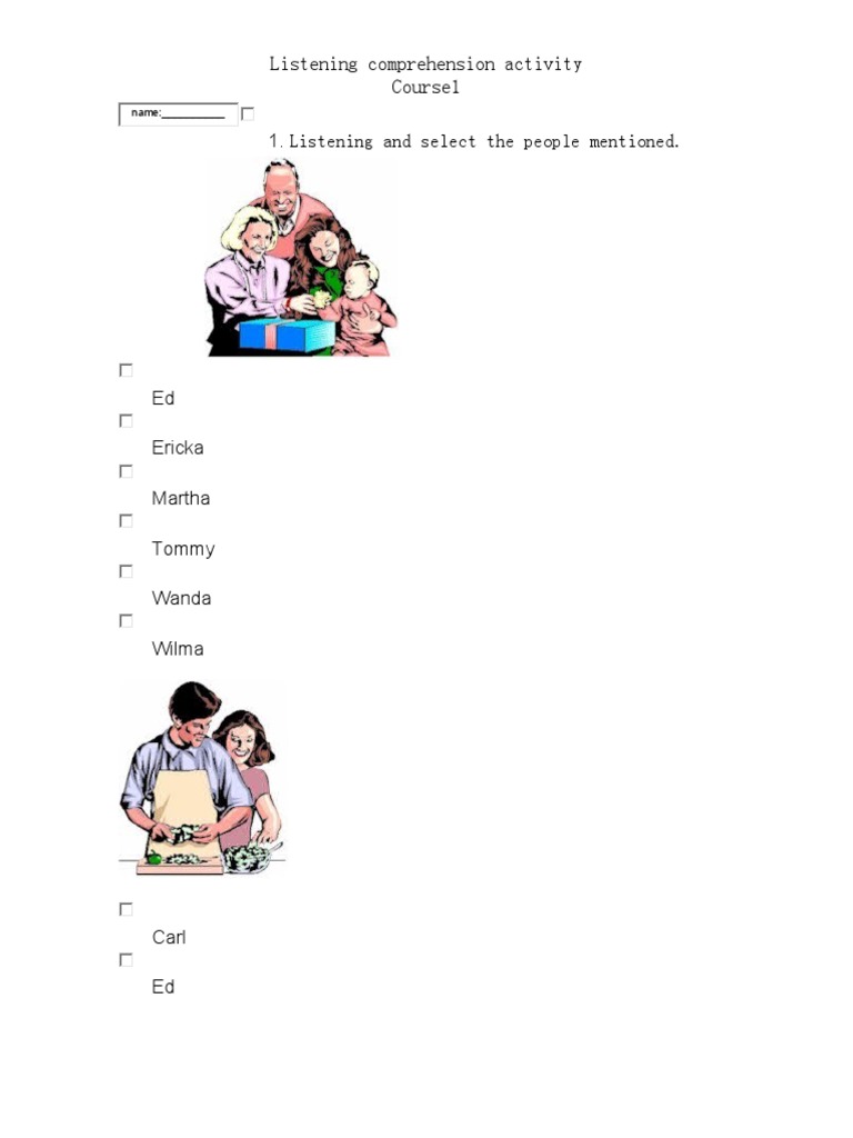 Identifying People Mentioned in an Audio Listening Comprehension ...