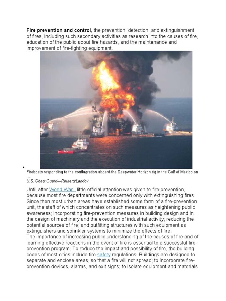 A Comprehensive Overview of Fire Prevention, Detection, Extinguishment ...