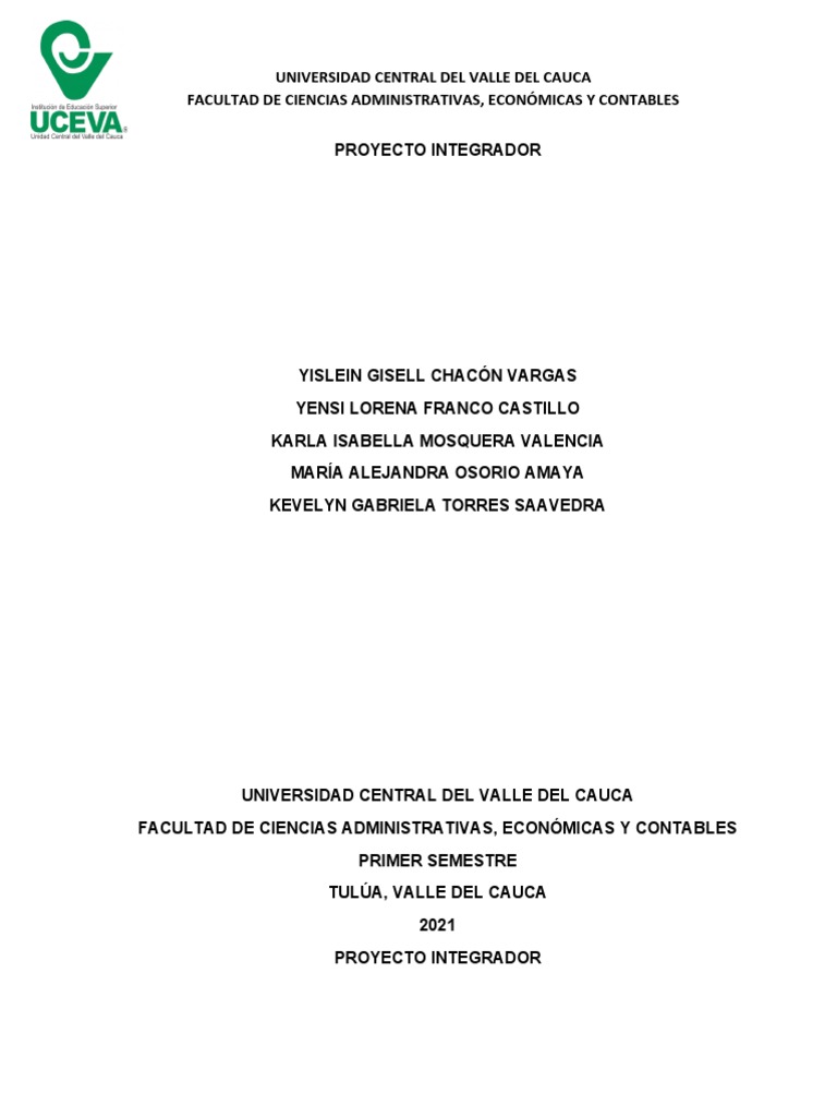 Proyecto Integrador 2021 | PDF | Contabilidad | Microeconomía