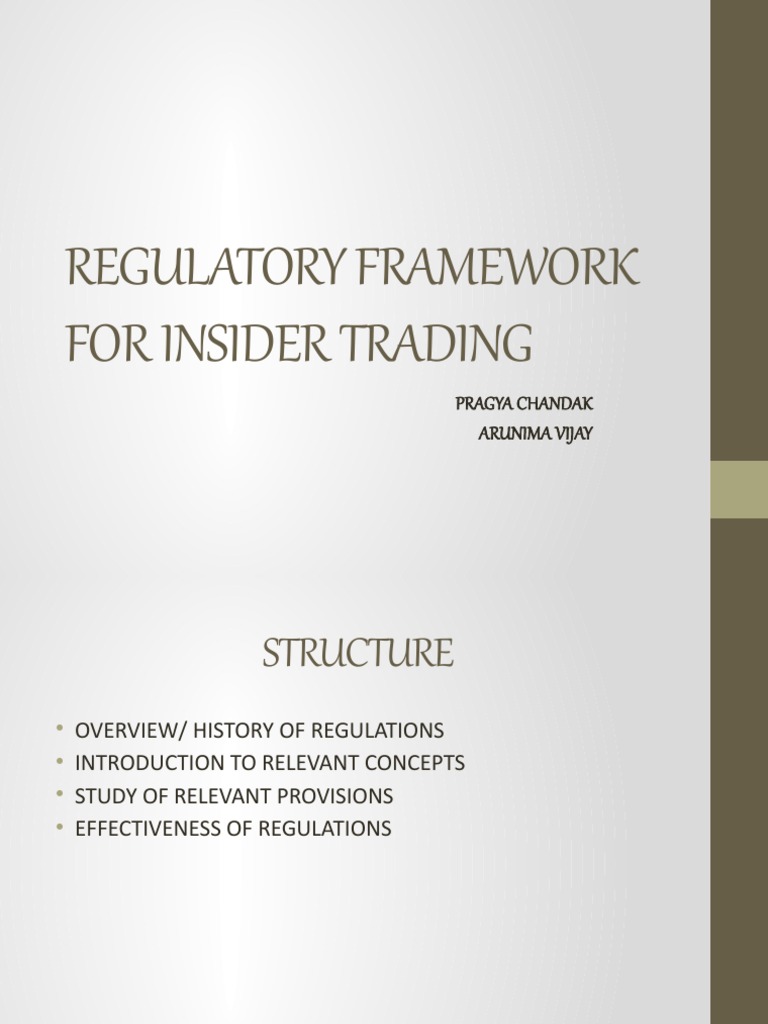 Regulatory Framework For Insider Trading | PDF | Insider Trading ...