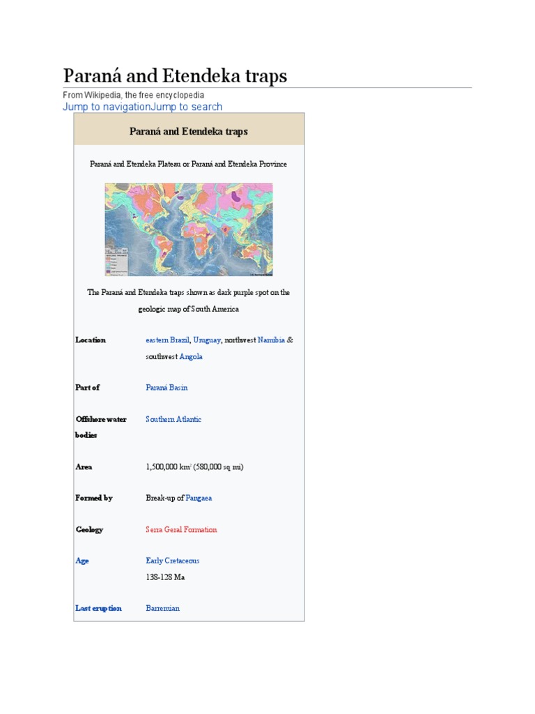 Paraná and Etendeka Traps | PDF | Geological Processes | Petrology
