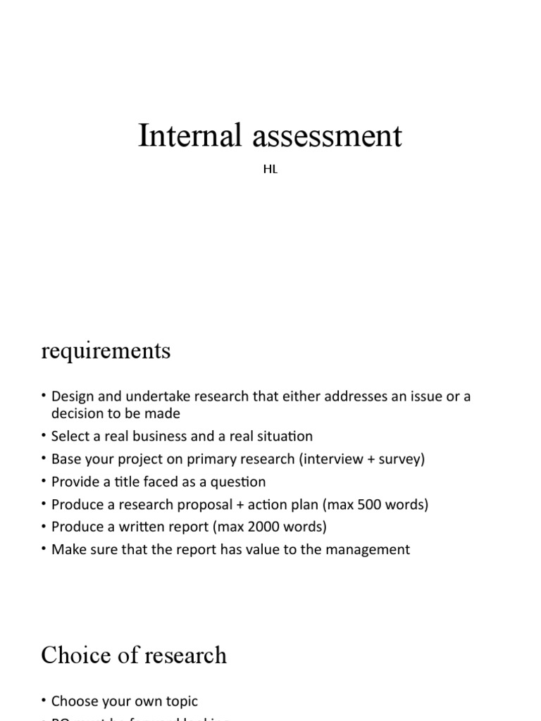 Internal Assessment Research Guide | PDF