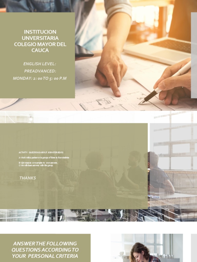 Warm Up Questions A Job Interview | PDF