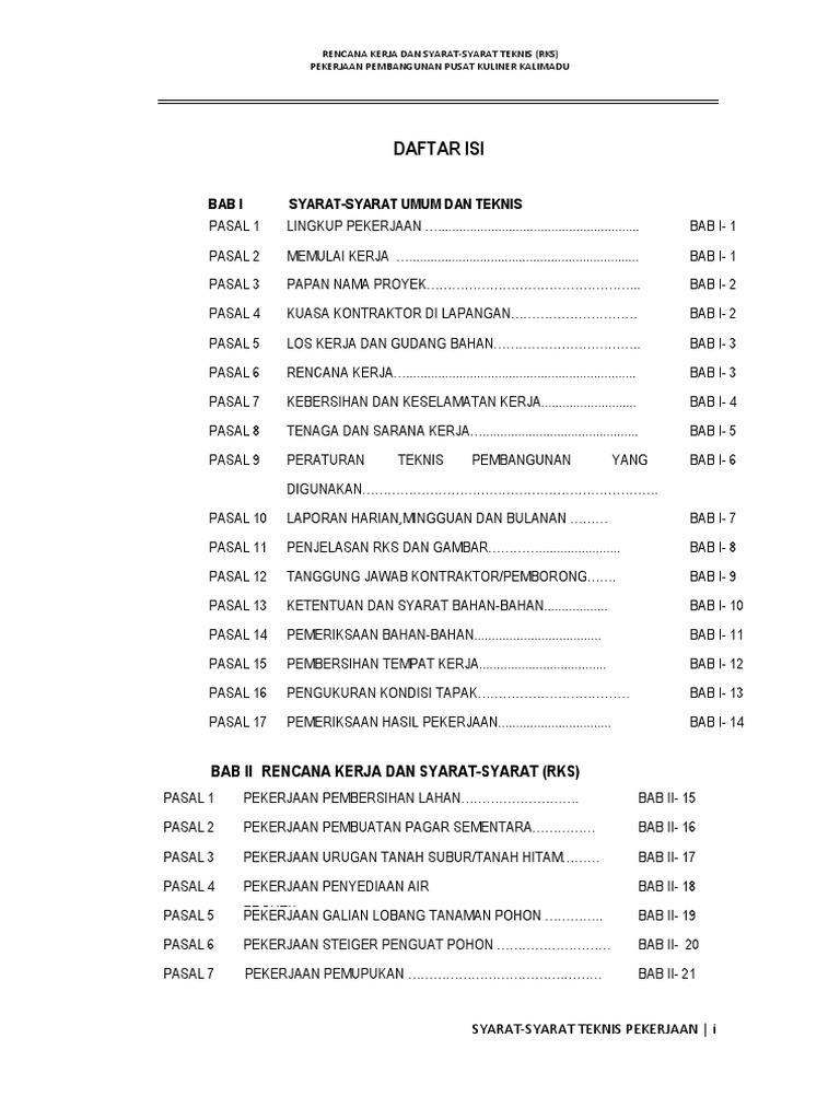 Spek Teknis Kalimadu | PDF