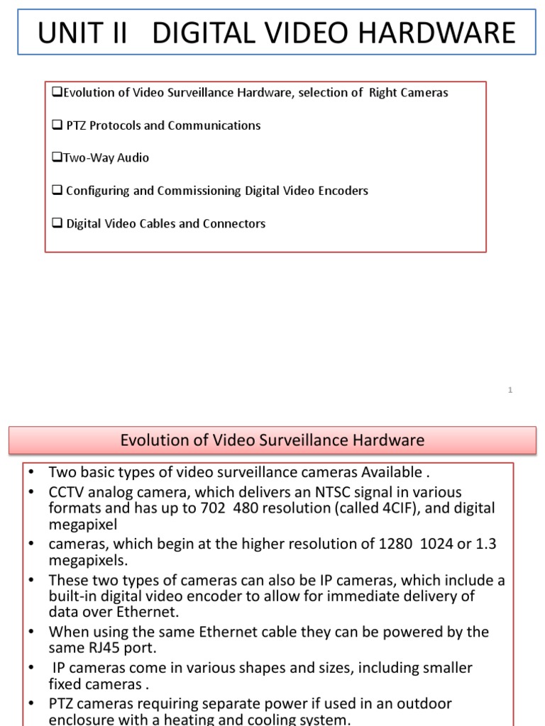 Unit Ii - Digital Video Hardware | PDF | Computer Network | Closed ...