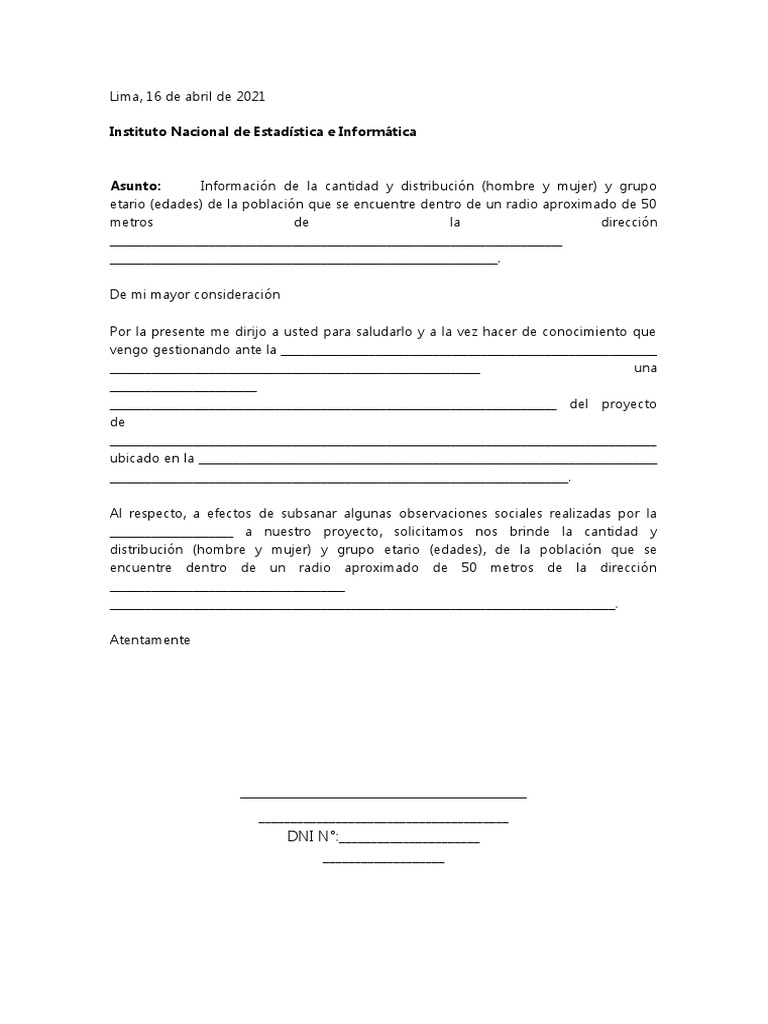 Carta Inei 1 | PDF