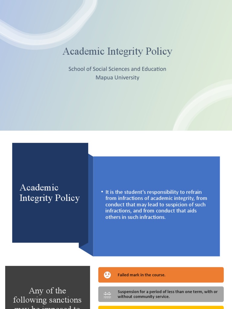 Mapua University Academic Integrity Policy | PDF | Academic Integrity ...