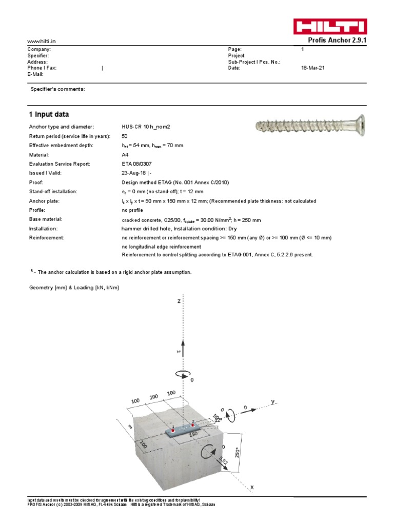 1 Input Data: WWW - Hilti.in | PDF | Drill | Software