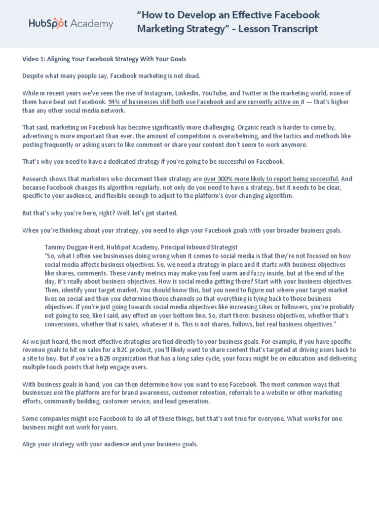 Facebook Marketing Strategy Guide | PDF | Facebook | Popular Culture ...