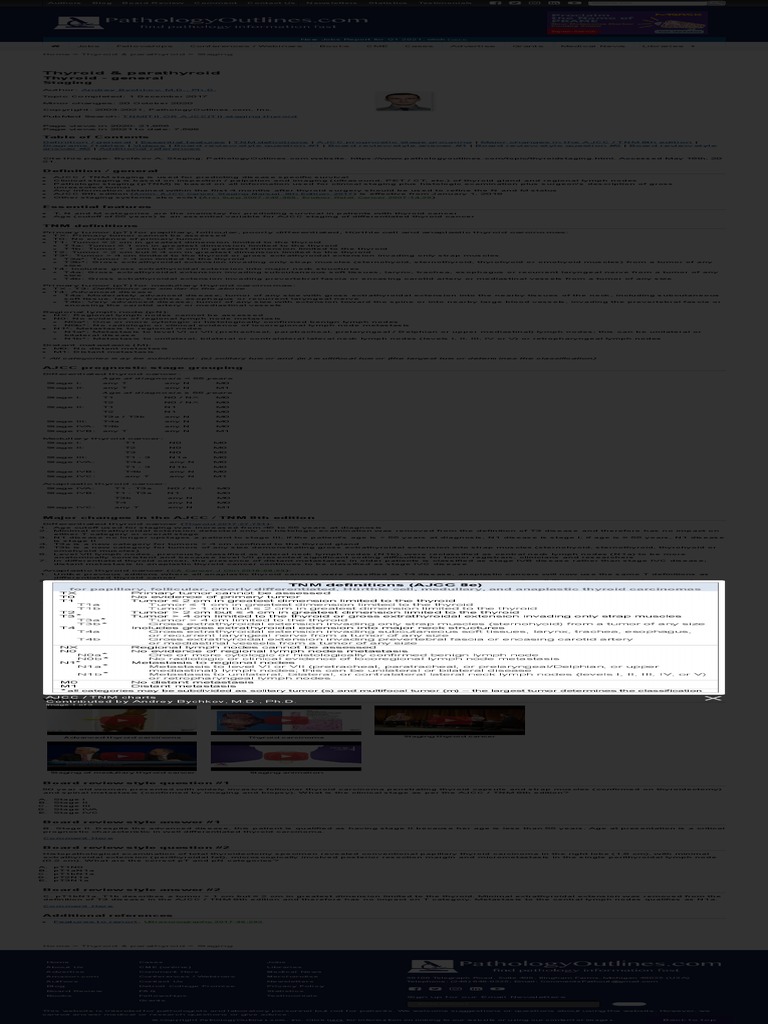 Pathology Outlines - Staging | PDF | Metastasis | Thyroid