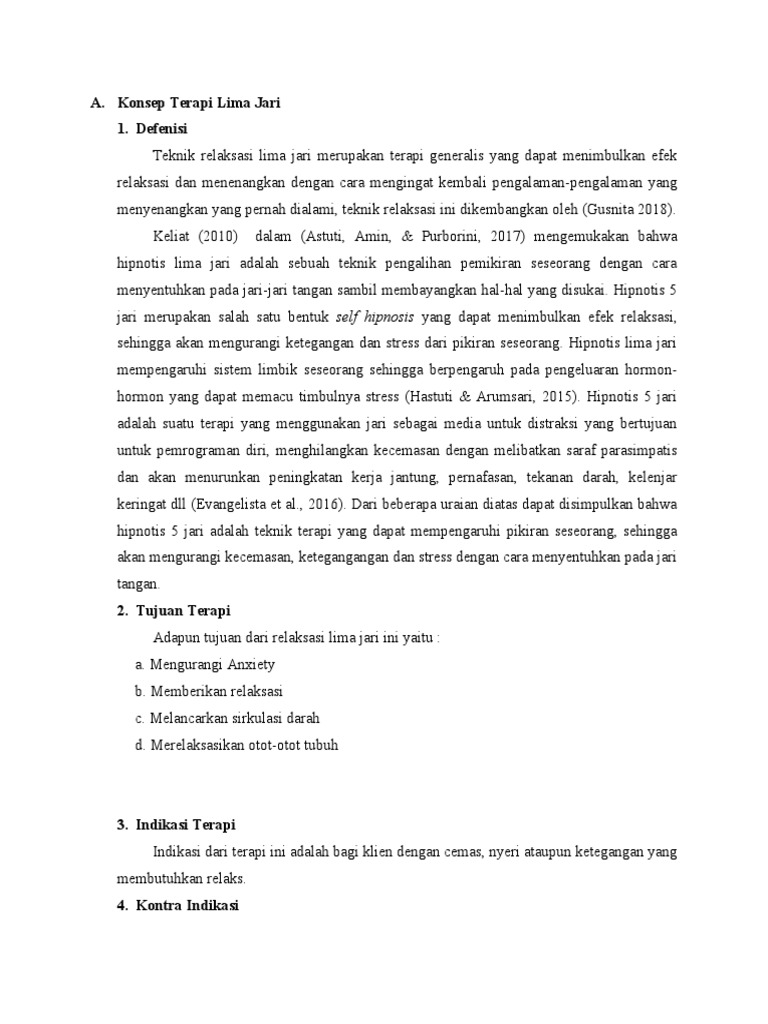 Terapi Hipnosis Lima Jari untuk Relaksasi | PDF