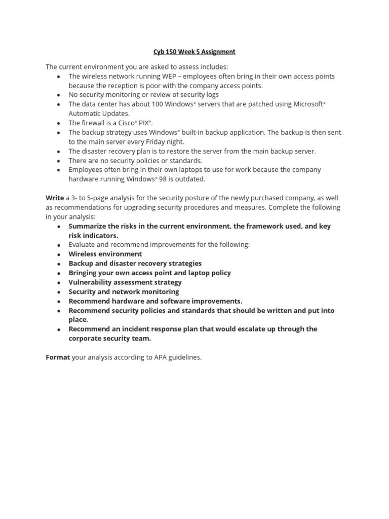 Cyb 150 Week 5 Assignment Notes Continued | PDF