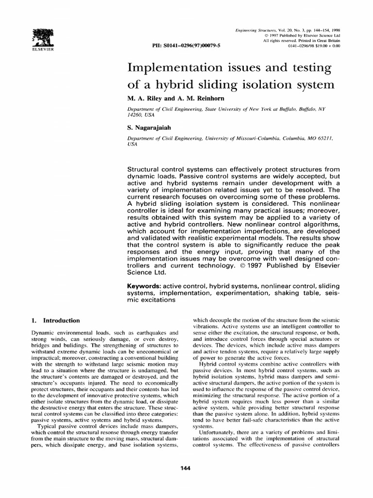 Hybrid Sliding Isolation System | PDF | Filter (Signal Processing) | Force