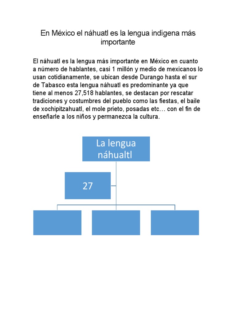 En México El Náhuatl Es La Lengua Indígena Más Importante | PDF | Artes ...