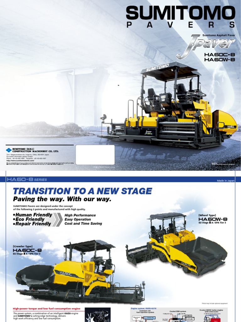 Sumitomo Asphalt Paver | PDF | Road Surface | Switch