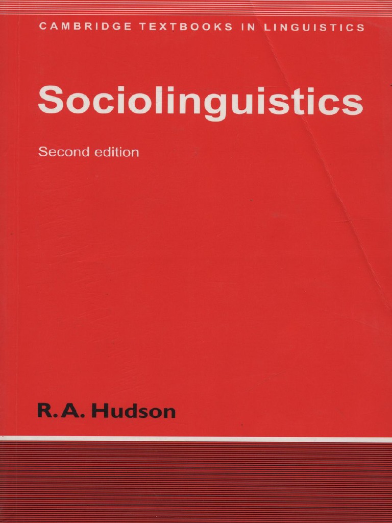 Sociolinguistics by R. A. Hudson Second Edition | PDF