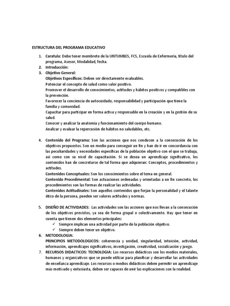 Estructura Del Programa Educativo | PDF | Evaluación | Aprendizaje