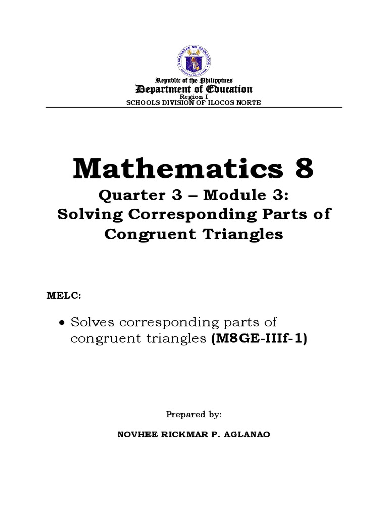 Math 8 Quarter3 Module3 Week5 Melc05 Aglanao Novhee Rickmar | PDF ...