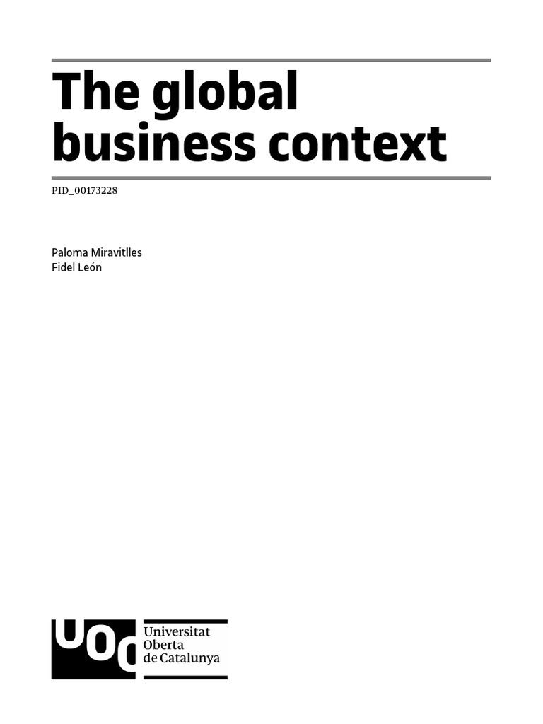 Global Business Context | PDF | Globalization | Foreign Direct Investment