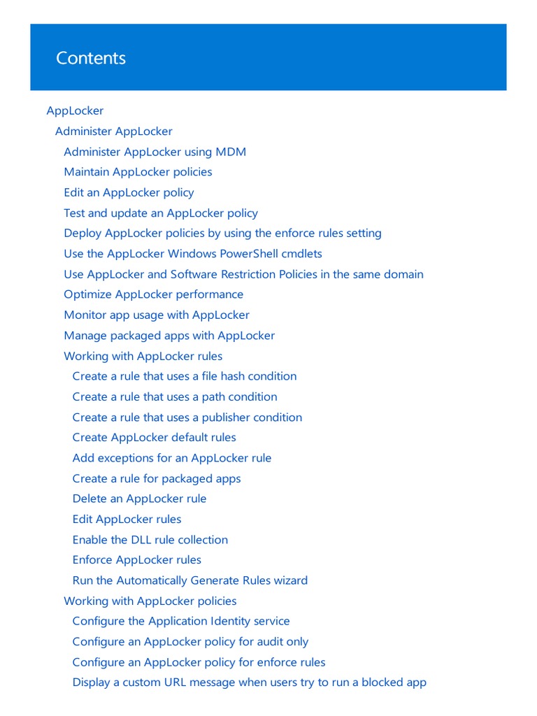AppLocker (Windows 10) | PDF | Group Policy | Application Software