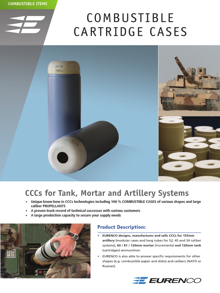 Combustible Cartridge Cases: Cccs For Tank, Mortar and Artillery ...