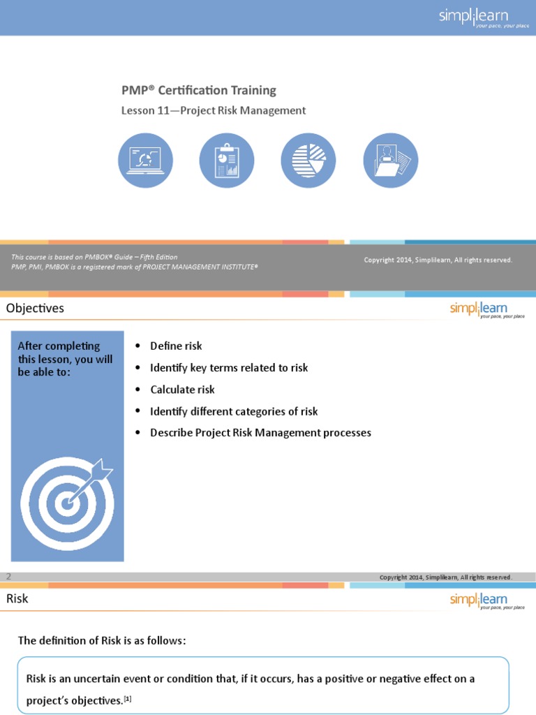 Lesson 11 - PMP Prep Risk V3 | PDF | Risk | Risk Management