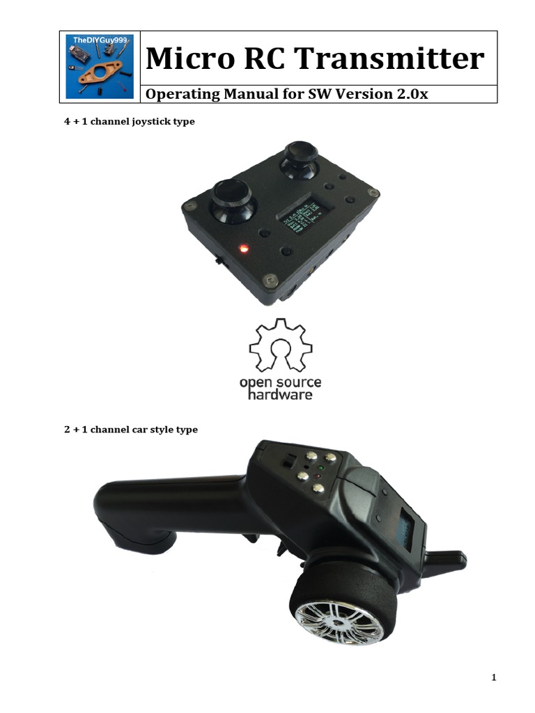 Micro RC Transmitter Manual | PDF | Radio | Arduino