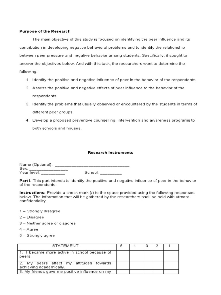 Peer Influence and Student Behavior Study | PDF | Social Psychology ...