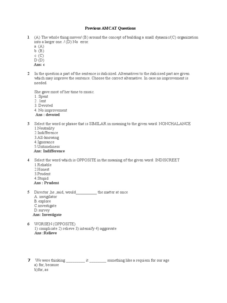 1 50 Amcat Questions | PDF | Teaching Methods & Materials